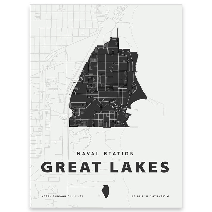 Naval Station Great Lakes Map Print | Home Base Maps