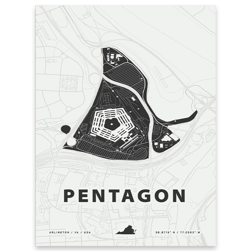 Pentagon Map Print | Home Base Maps