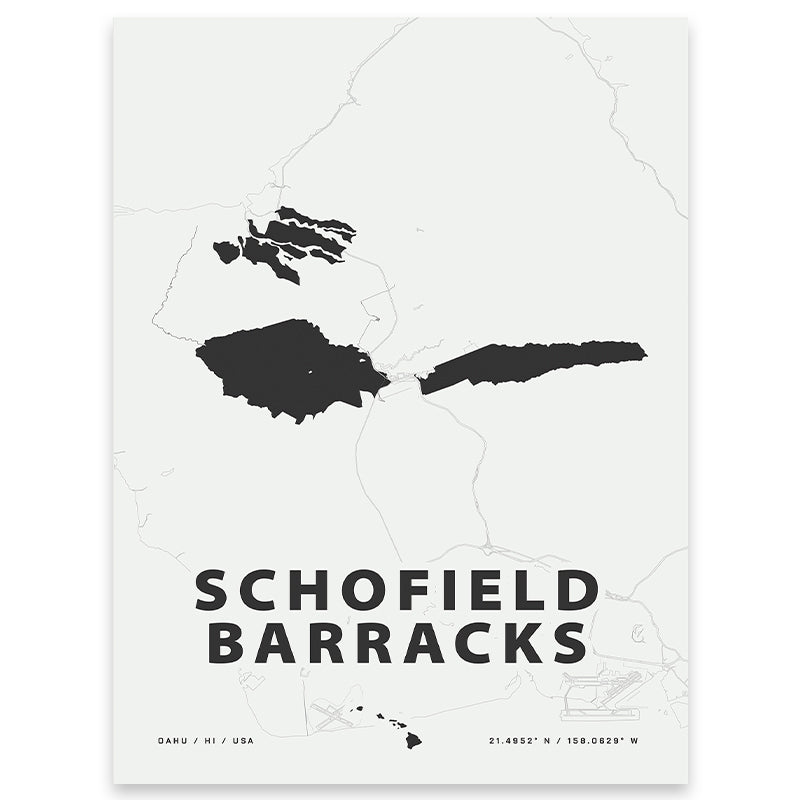 Schofield Barracks Map Print | Home Base Maps