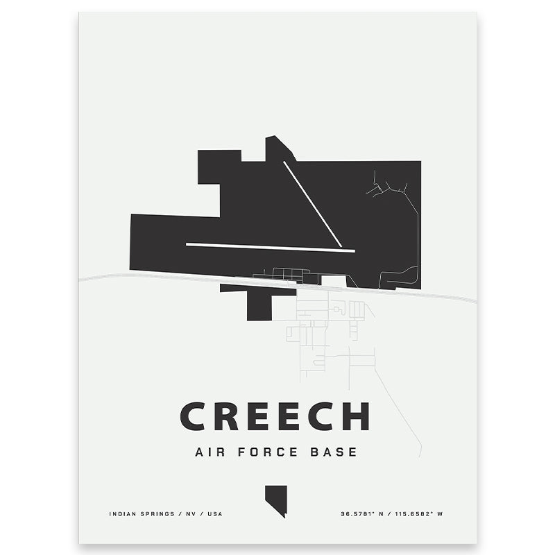 Creech Air Force Base Map Print | Home Base Maps