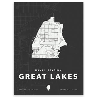 Naval Station Great Lakes Map Print | Home Base Maps