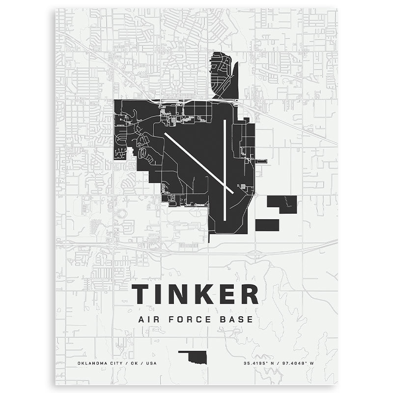 Tinker AFB Map Print | Home Base Maps
