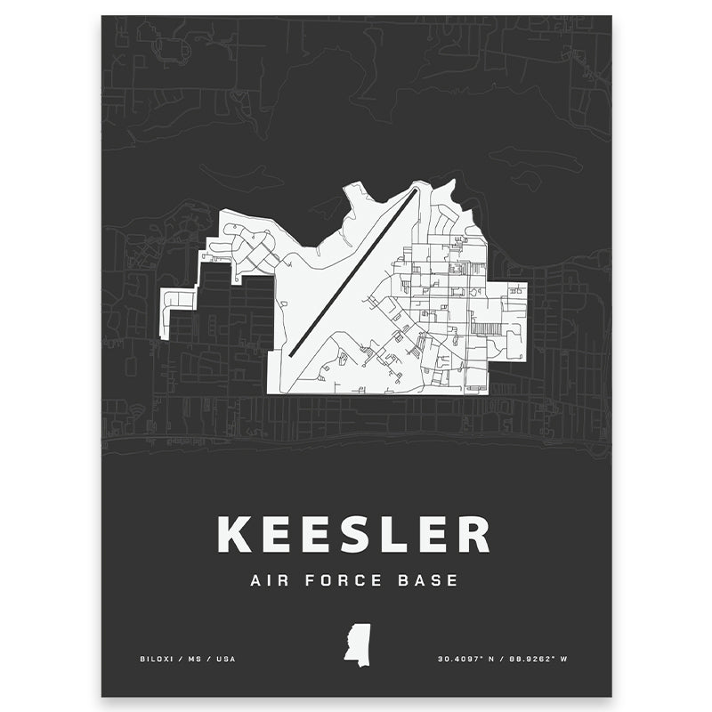 Keesler Air Force Base Map Print | Home Base Maps