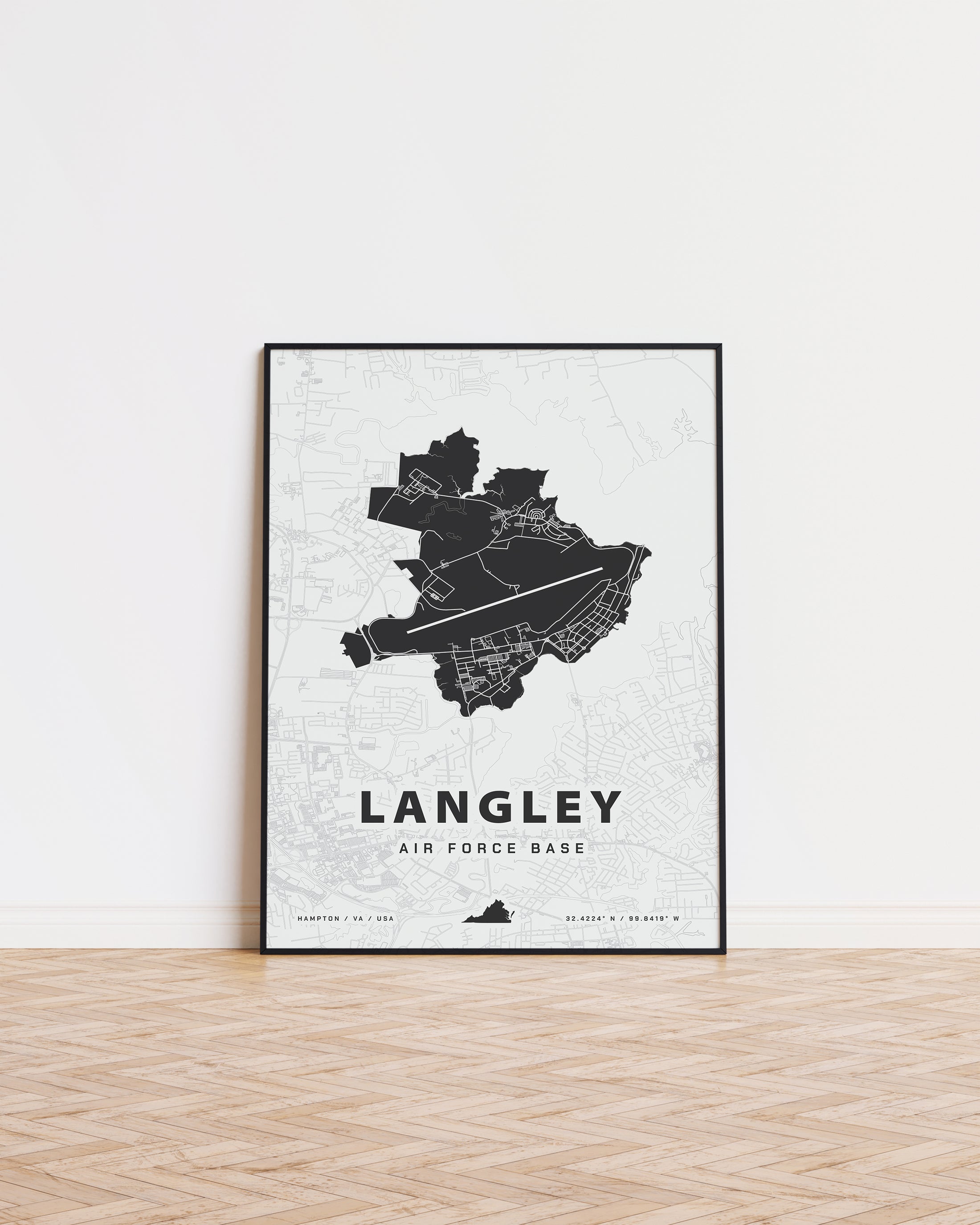 Langley Air Force Base Map Print | Home Base Maps