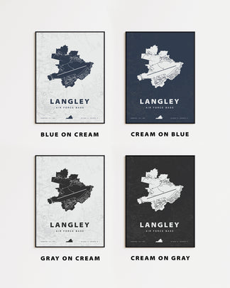 Langley Air Force Base Map Print | Home Base Maps