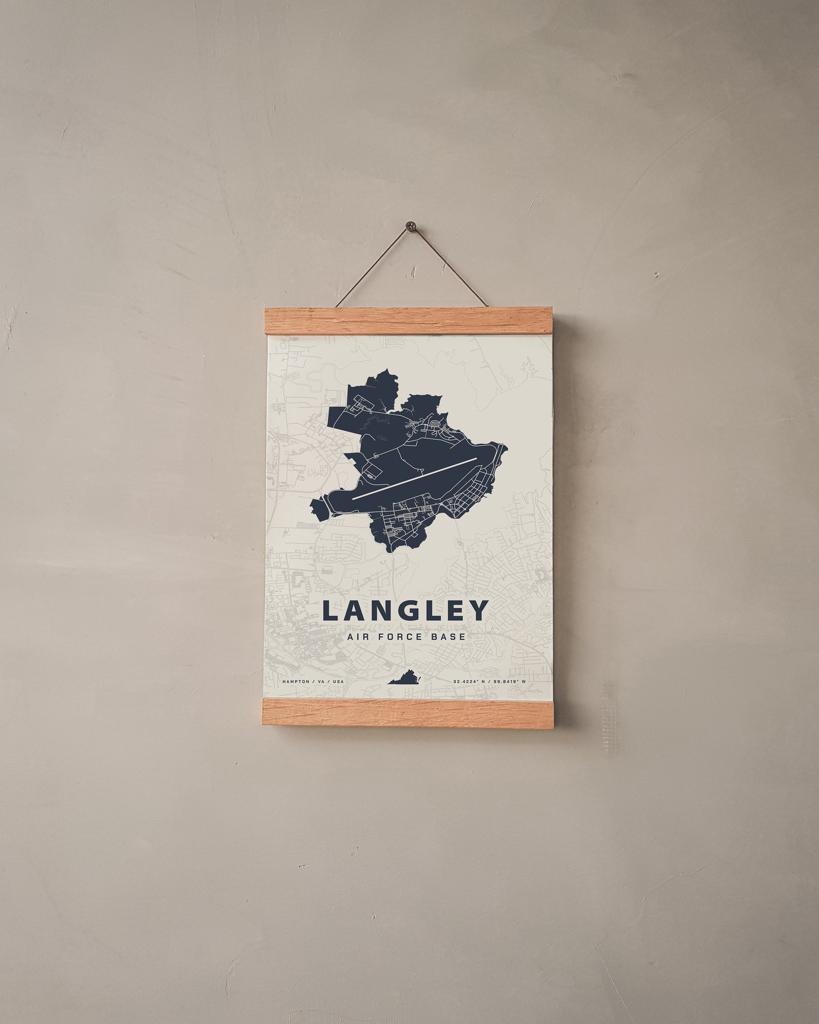 Langley Air Force Base Map Print | Home Base Maps