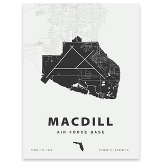 MacDill Air Force Base Map Print | Home Base Maps