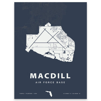 MacDill Air Force Base Map Print | Home Base Maps