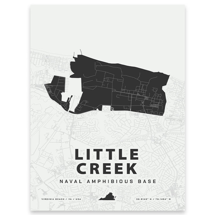 Little Creek Naval Amphibious Base Map Print | Home Base Maps