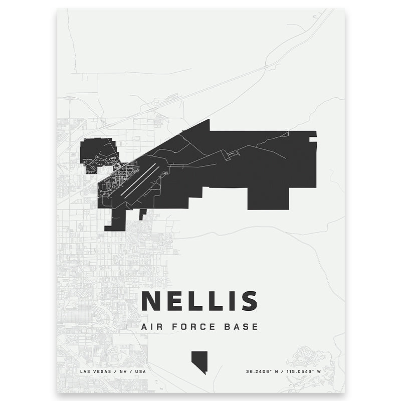 Nellis Air Force Base Map Print | Home Base Maps