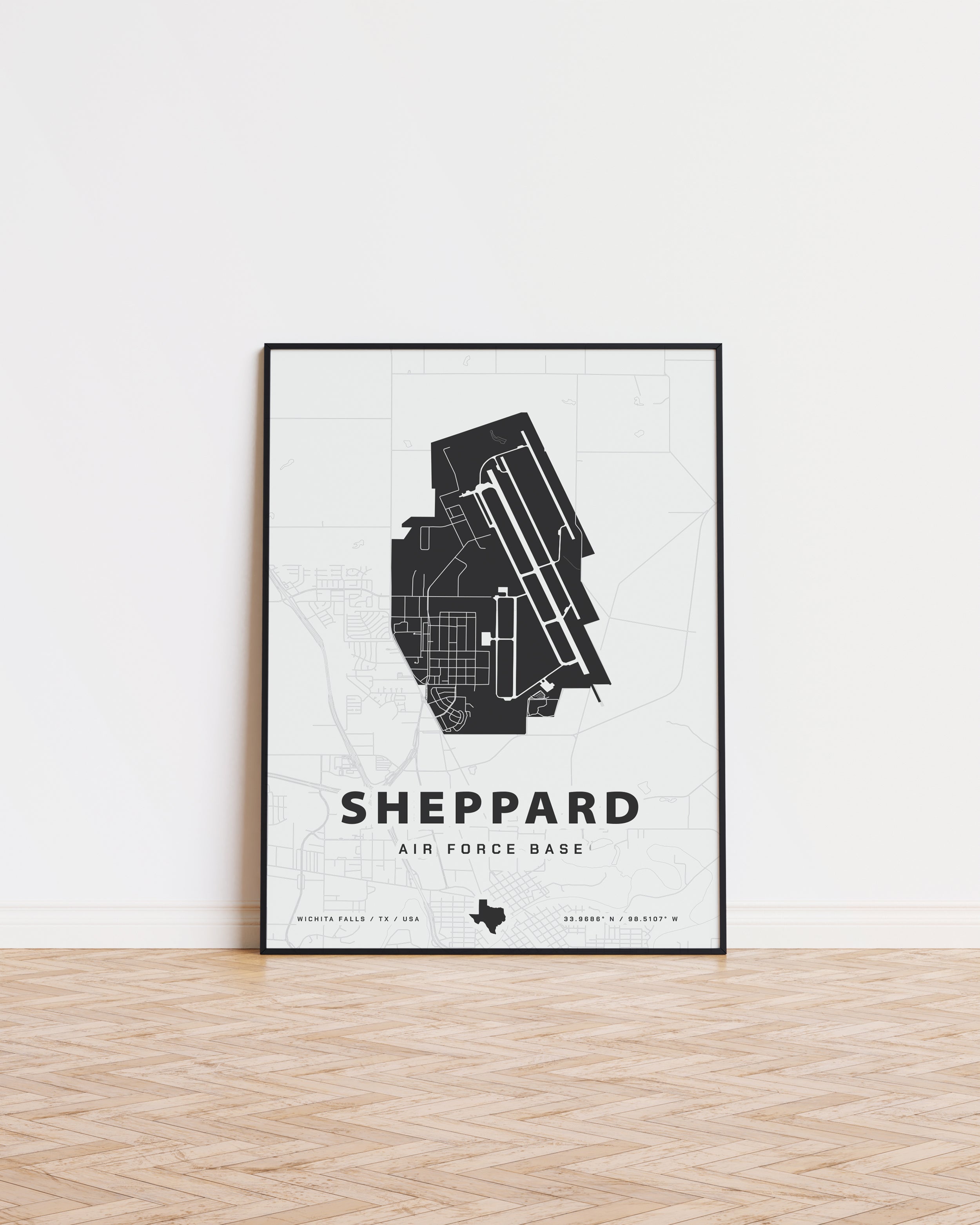 Sheppard Air Force Base Map Print – Home Base Maps