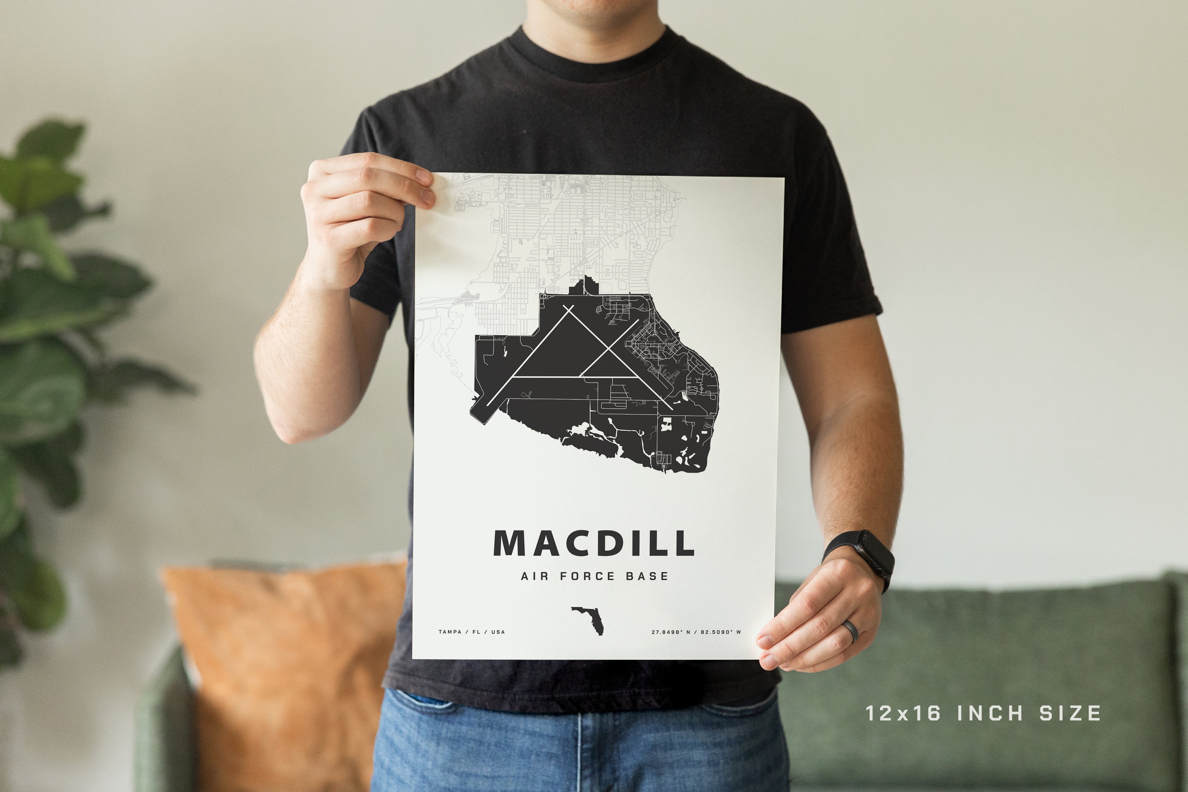 MacDill Air Force Base Map Print | Home Base Maps