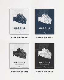 MacDill Air Force Base Map Print | Home Base Maps
