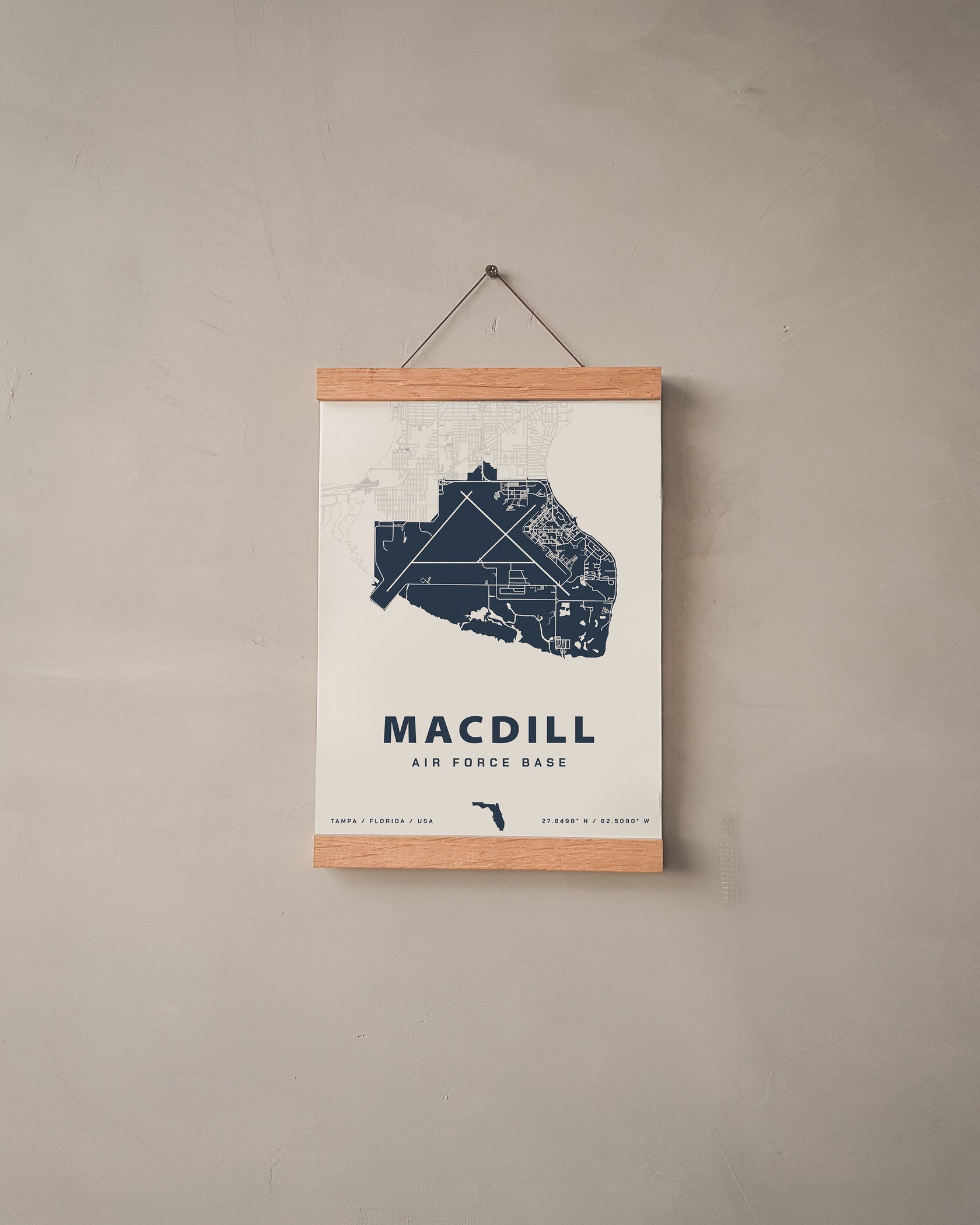 MacDill Air Force Base Map Print | Home Base Maps