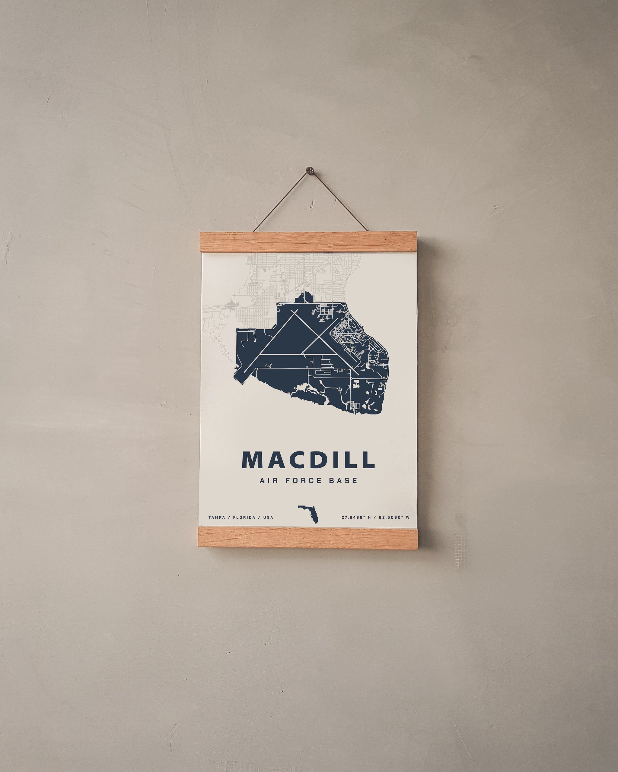 MacDill Air Force Base Map Print | Home Base Maps