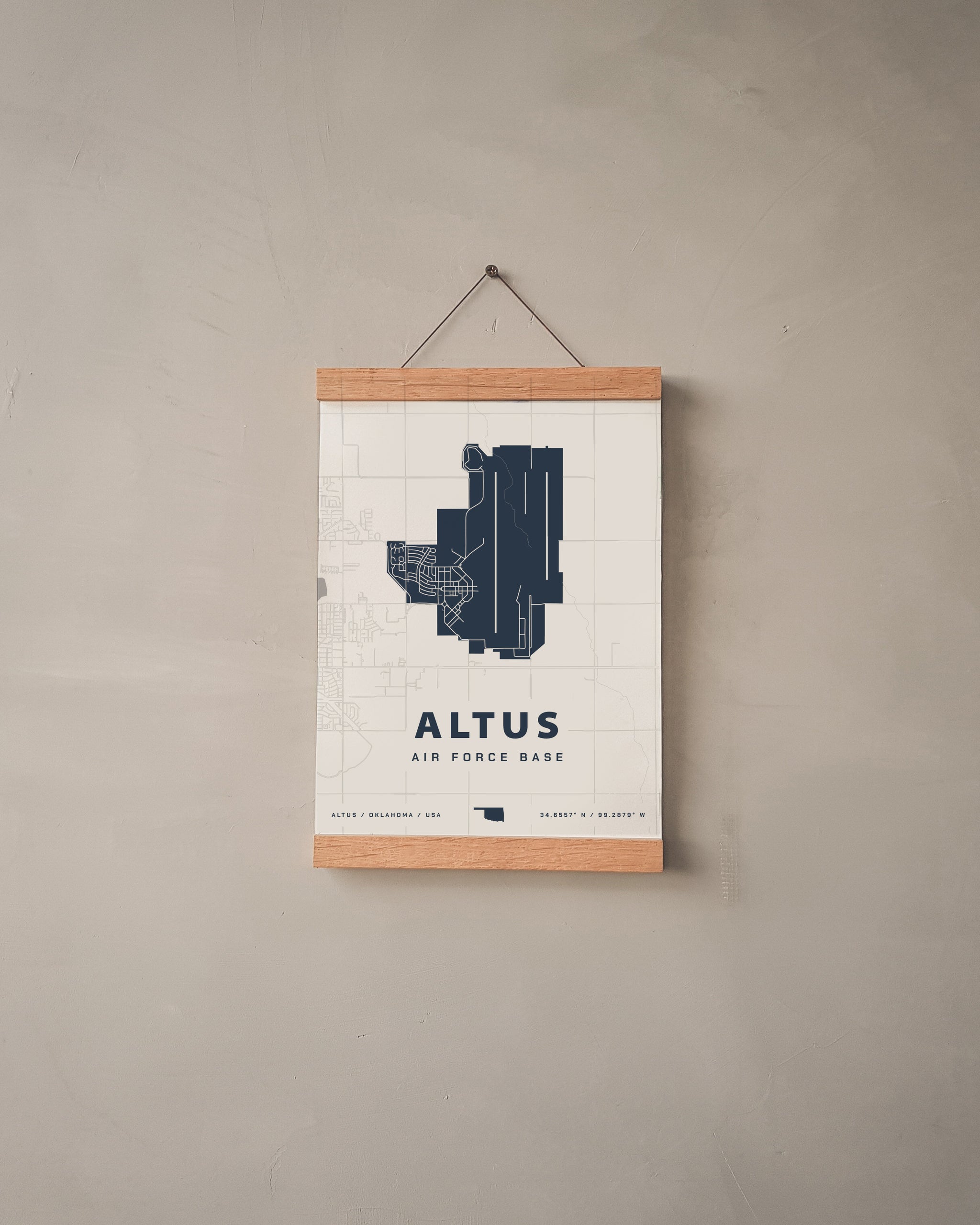 Altus Air Force Base Map Print | Home Base Maps
